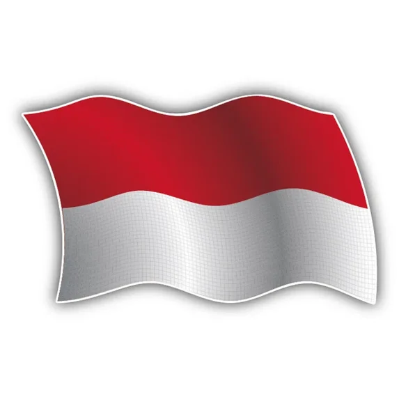 DOPASTICKER Indonesia Wavy Flag Car Sticker Phone Decal Water Bottle ...