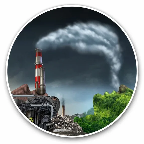 DOPASTICKER Industry Pollution Environment Art Cool Gift Decorative ...