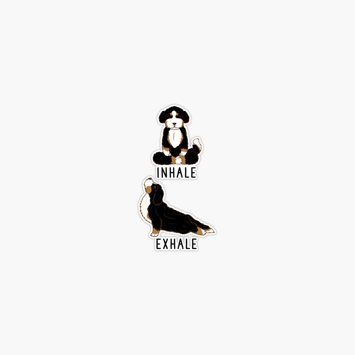 DOPASTICKER Inhale Exhale Bernedoodle Yoga Sticker, Phone Sticker Car ...