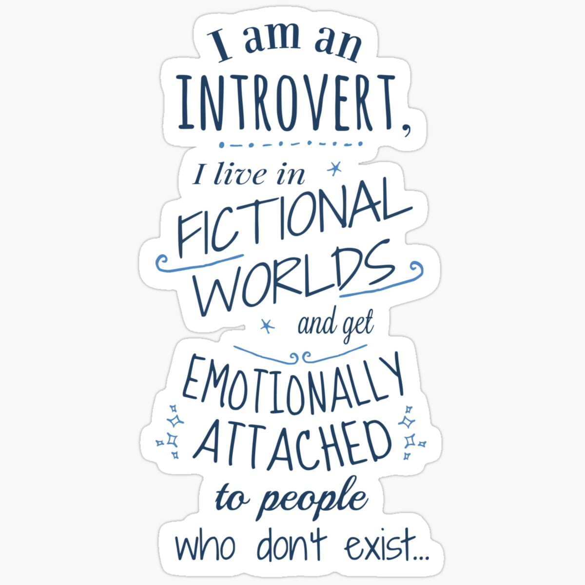 DOPASTICKER Introvert, Fictional Worlds, Fictional Characters Sticker ...