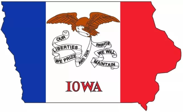 DOPASTICKER Iowa Silhouette State Usa Map Flag Sticker Laptop Sticker ...