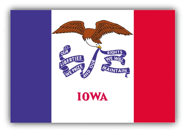 DOPASTICKER Iowa State Flag Car Sticker Phone Decal Water Bottle ...