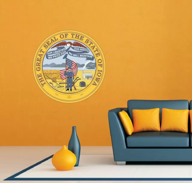 DOPASTICKER Iowa State Seal Usa Wall Room Garage Decor Sticker Decal ...