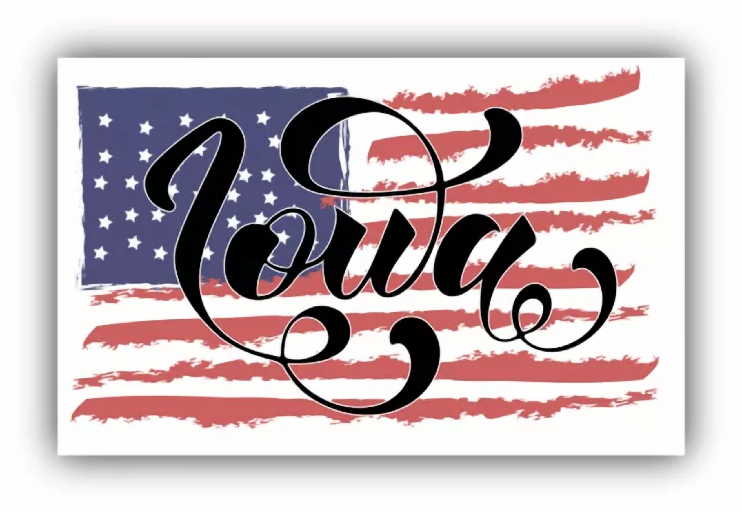 DOPASTICKER Iowa Usa State Grunge America Flag Sticker Car Phone Decal ...