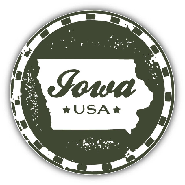 DOPASTICKER Iowa Usa State Grunge Map Car Sticker Phone Decal Water ...