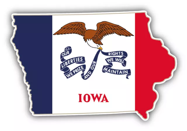 DOPASTICKER Iowa Usa State Map Flag Car Sticker Phone Decal Water ...