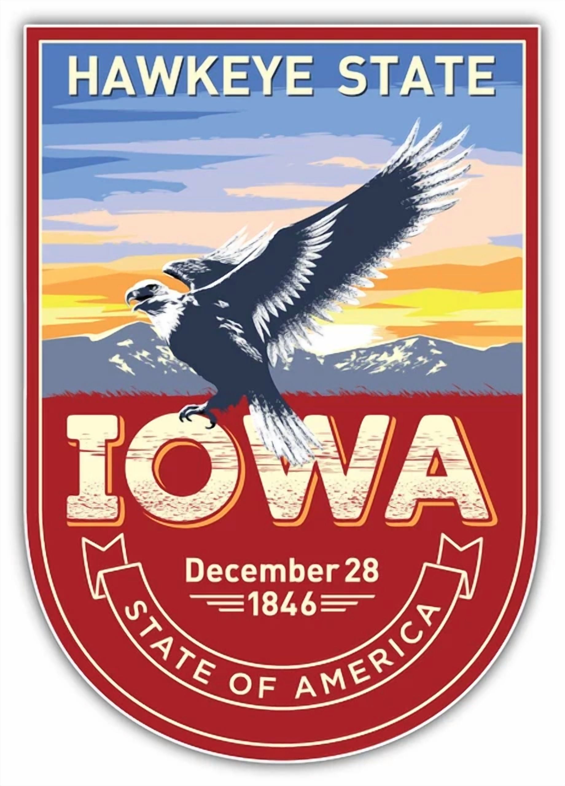 DOPASTICKER Iowa Usa State Retro Badge Car Sticker Phone Water Bottle ...