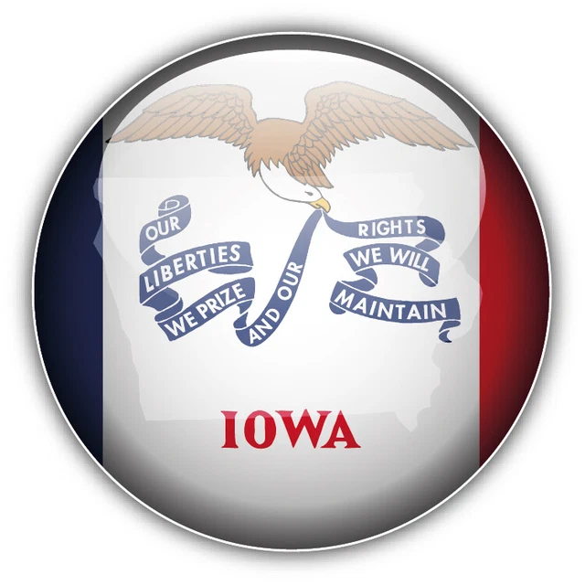 DOPASTICKER Iowa Usa State Seal Car Sticker Phone Decal Water Bottle ...