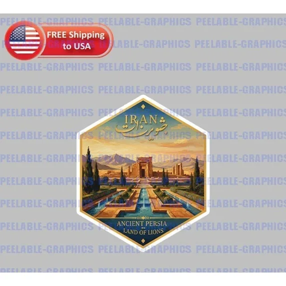 DOPASTICKER Iran Country Souvenir Sticker Travel Luggage Sticker Phone ...