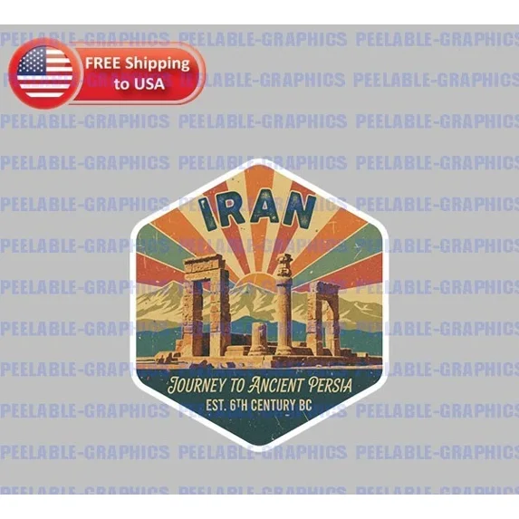 DOPASTICKER Iran Country Souvenir Sticker Travel Luggage Sticker Phone ...