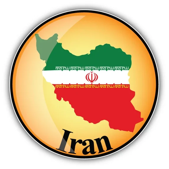 DOPASTICKER Iran Map Flag Glossy Label Sticker Decal Phone Decal Water ...