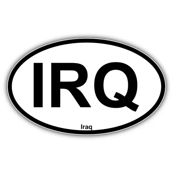 DOPASTICKER Iraq Vehicle Country Code Oval Car Window Sticker Decal ...