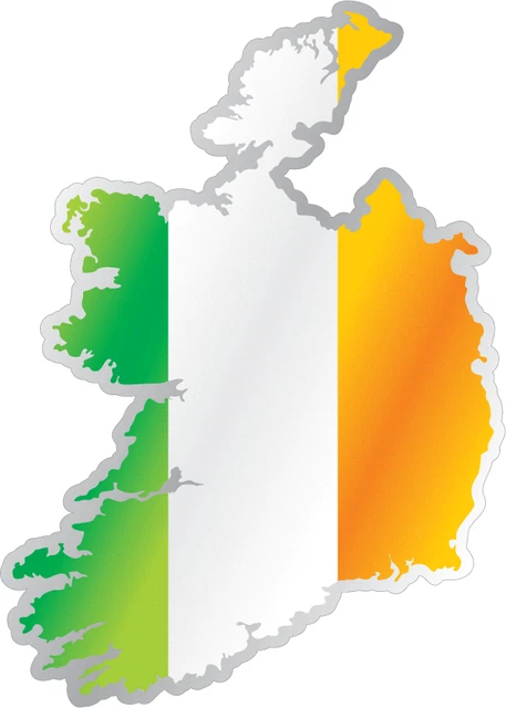 DOPASTICKER Ireland Country Flag Map Car Window Mirror Sticker Decal ...