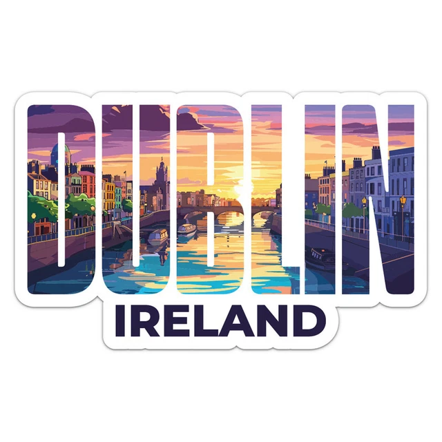 DOPASTICKER Ireland Dublin City Sticker Decal Phone Decal Water Bottle ...