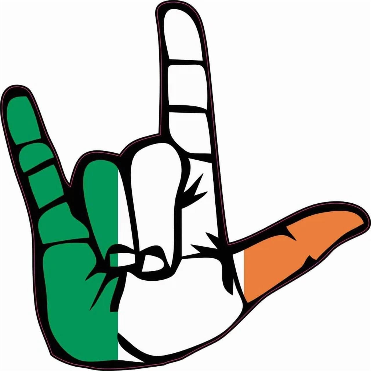 DOPASTICKER Ireland I Love You Hand Sticker Phone Sticker, Latop ...