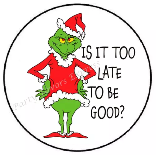 DOPASTICKER Is It Too Late To Be Good? Chris.Tmas Stickers Favors Gift ...