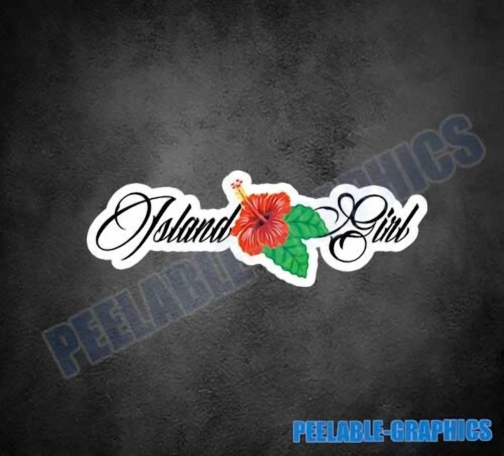 DOPASTICKER Island Girl Sticker Laptop Tropical Beach Sticker Phone ...