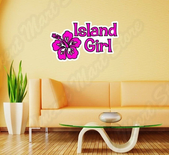 DOPASTICKER Island Girl Vacation Miami Paradise Wall Sticker Room ...
