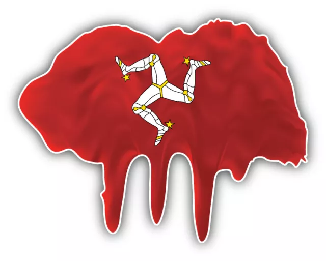 DOPASTICKER Isle Of Man Flag Blot Car Sticker Phone Decal Water Bottle ...