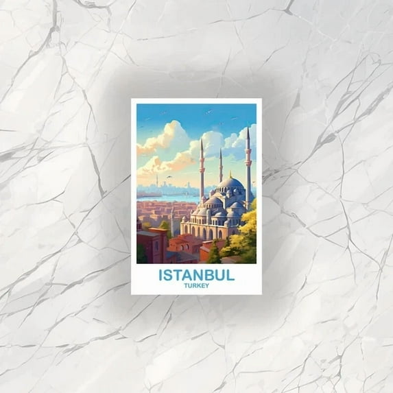 DOPASTICKER Istanbul Travel Sticker Turkey City Skyline Art For Travel ...
