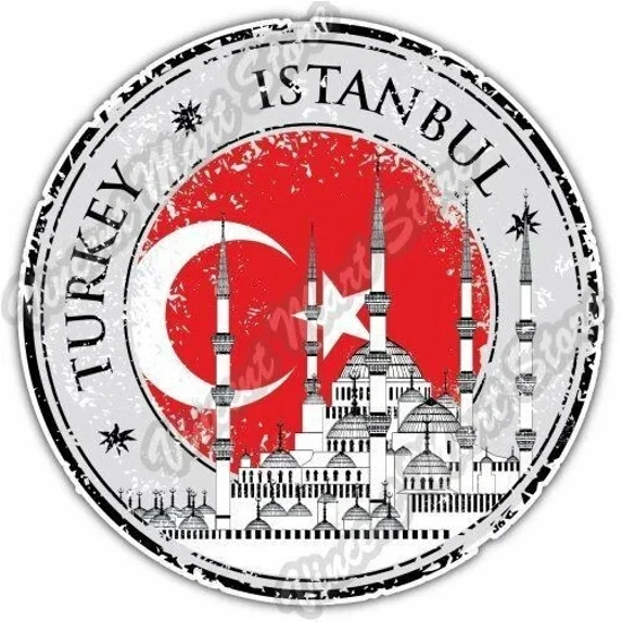 DOPASTICKER Istanbul Turkey Country Flag Car Window Sticker Decal Phone ...