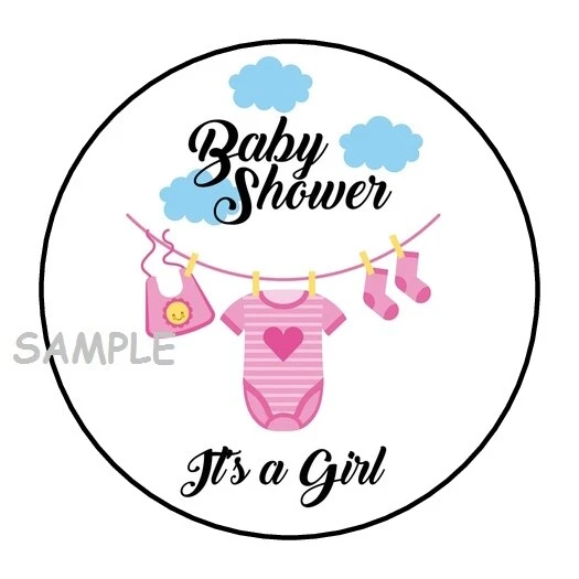 DOPASTICKER It'S A Girl Baby Shower Stickers Party Favor Phone Decal ...