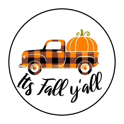 DOPASTICKER It'S Fall Y'All Stickers Classic Truck Plaid Phone Decal ...