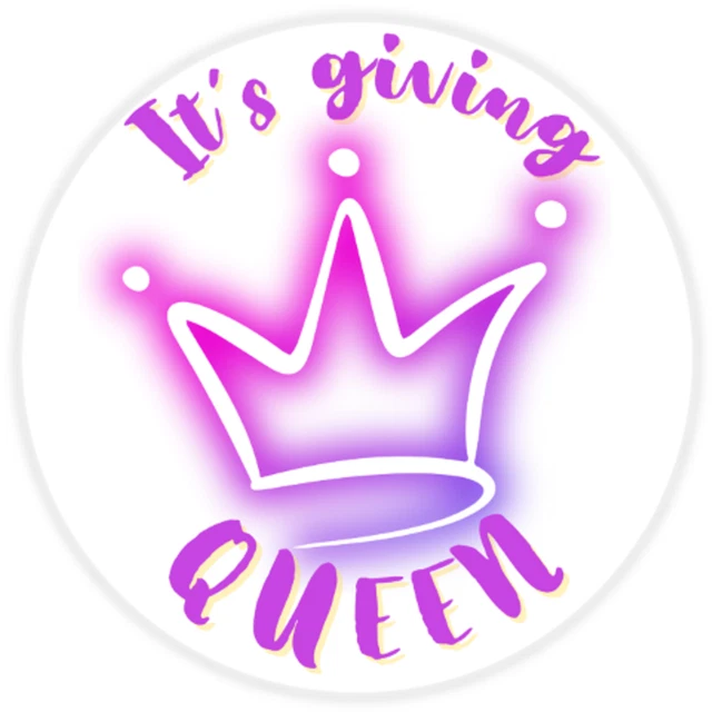 DOPASTICKER It'S Giving Queen Sticker, Crown Purple Phone Decal Water ...