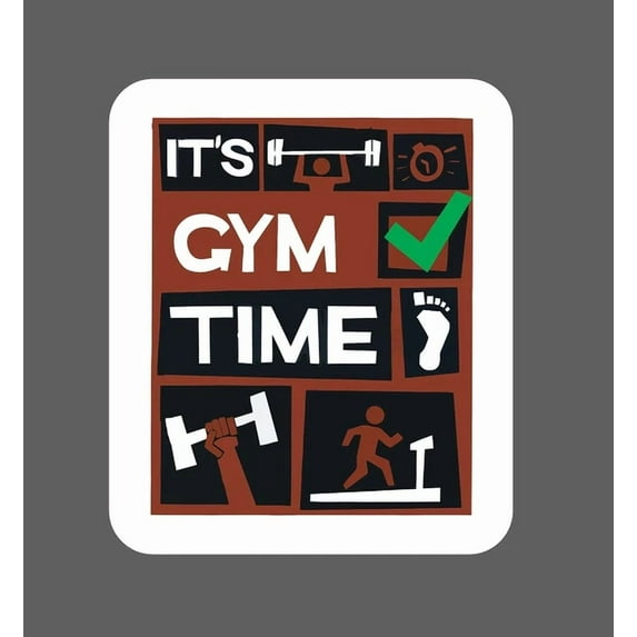 DOPASTICKER It'S Gym Time Sticker Workout Sticker Phone Sticker, Latop ...