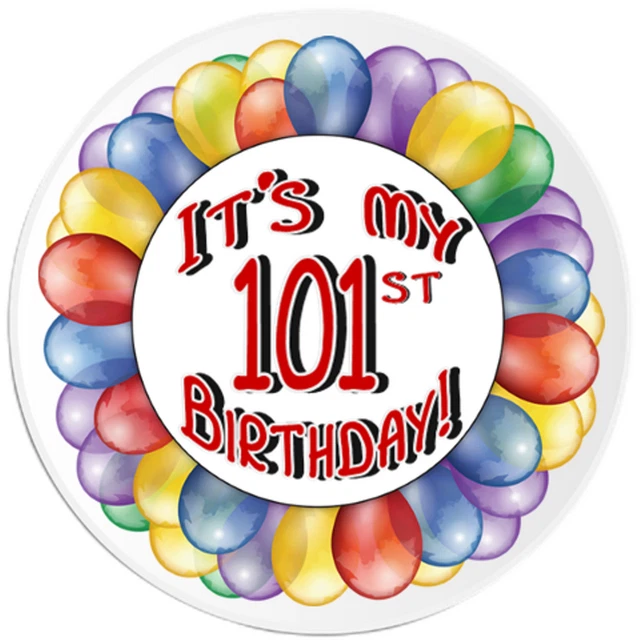 DOPASTICKER It'S My 101St Birthday! Sticker, Happy Balloons Phone Decal ...