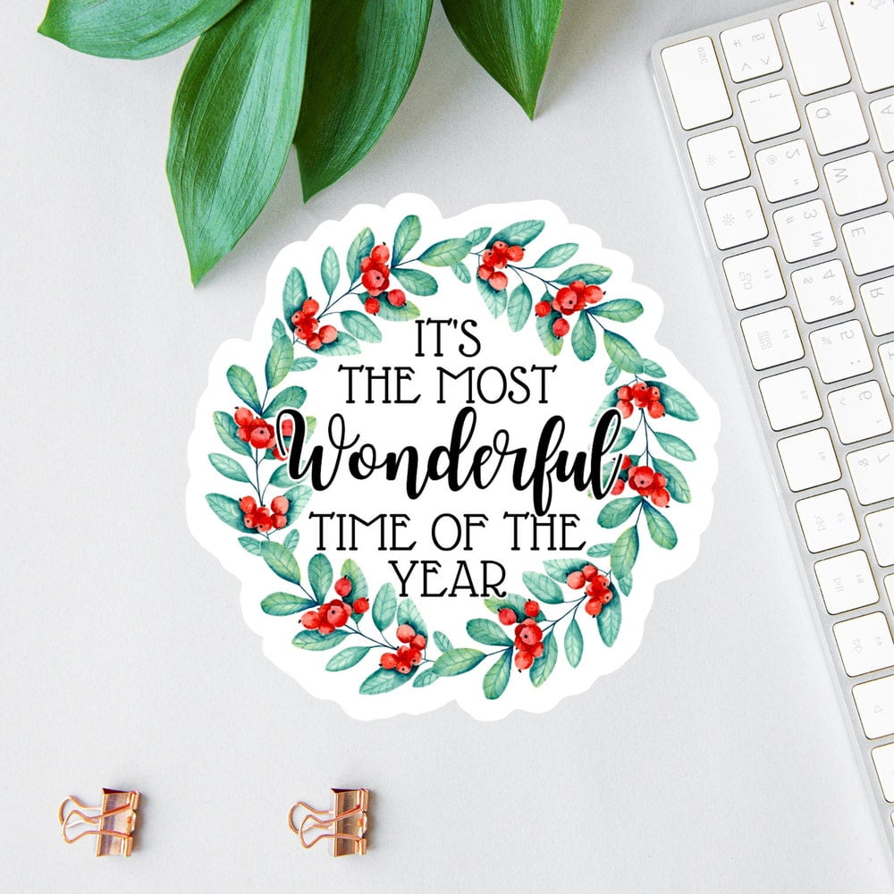 DOPASTICKER It'S The Most Wonderful Time Sticker, Noel Sticker, Festive ...