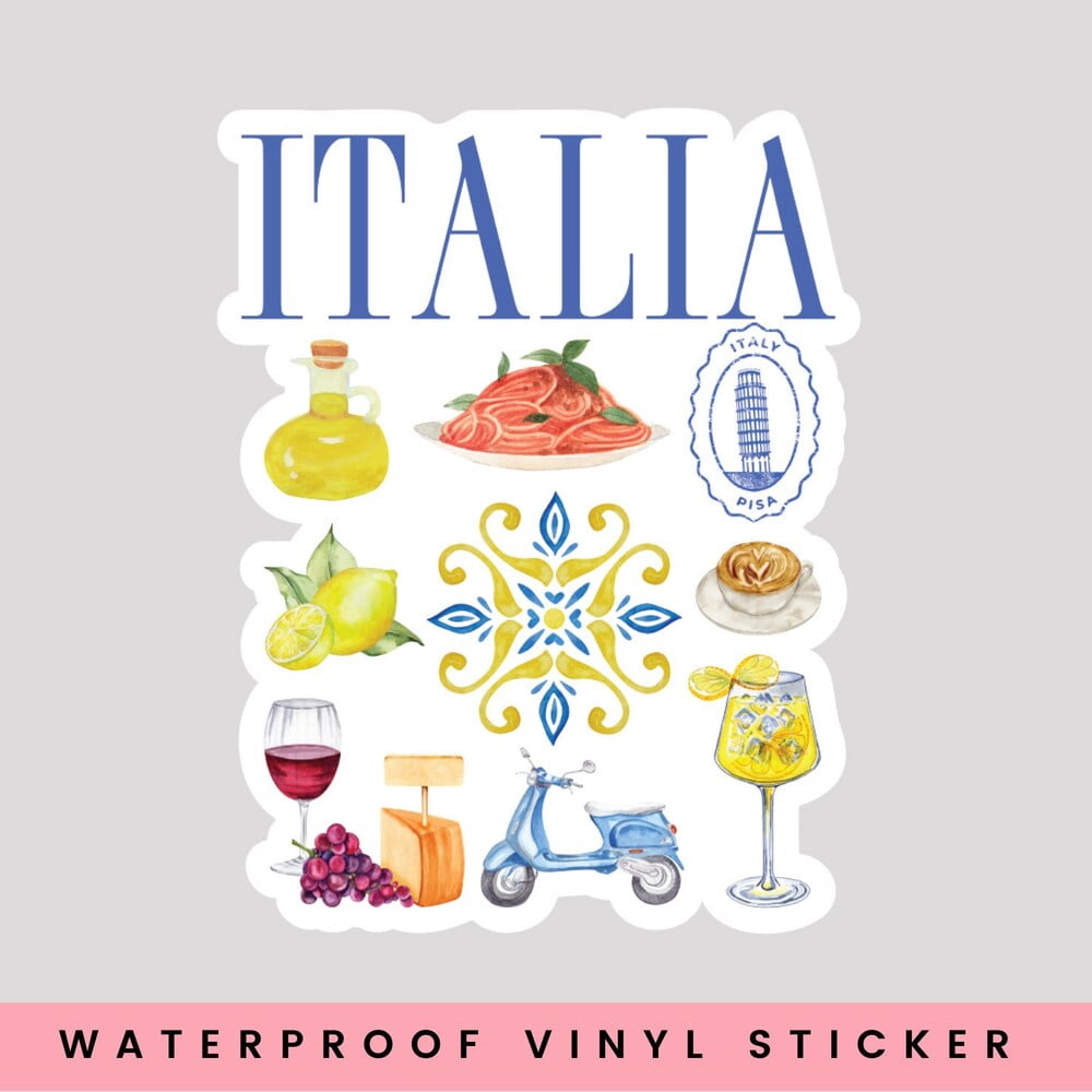 DOPASTICKER Italia Sticker, Italy Sticker, Italian Riviera Sticker ...