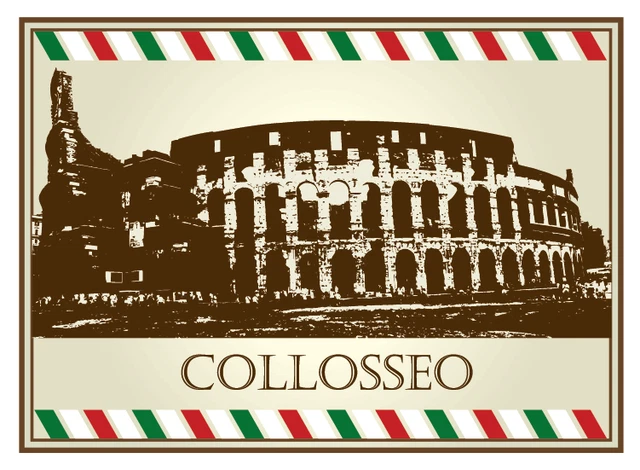 DOPASTICKER Italy Collosseo Post Car Sticker Phone Decal Water Bottle ...
