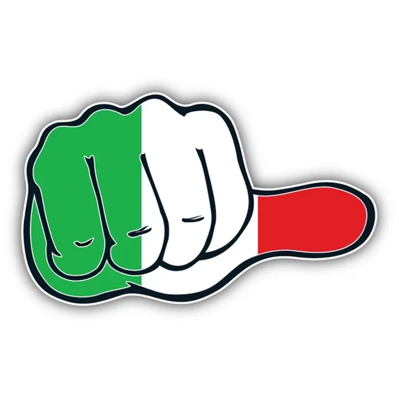 DOPASTICKER Italy Flag Hand Sign Car Sticker Phone Decal Water Bottle ...