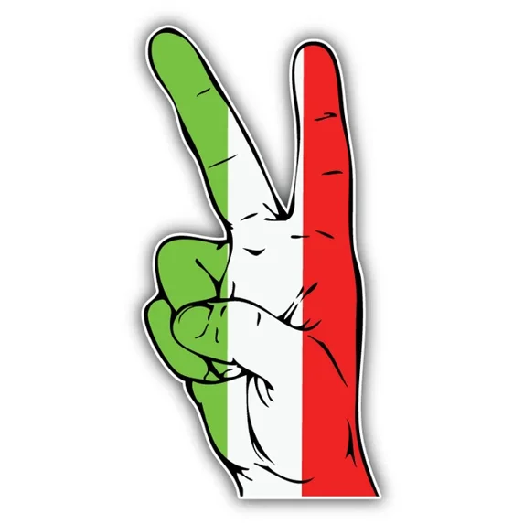 DOPASTICKER Italy Flag Peace Sign Car Sticker Phone Decal Water Bottle ...