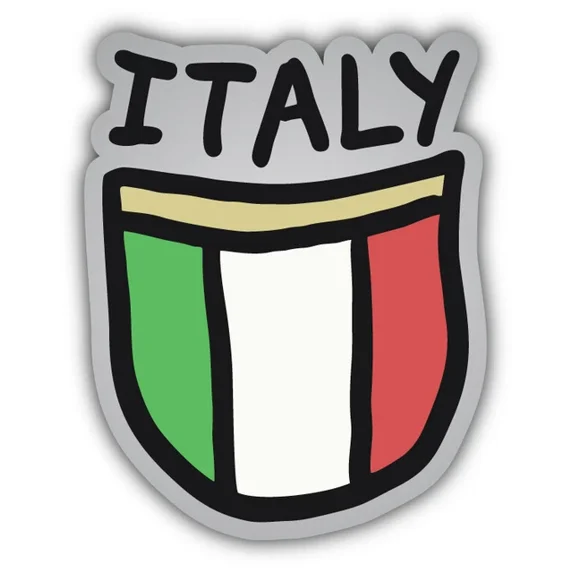 DOPASTICKER Italy Flag Shield Car Sticker Phone Decal Water Bottle ...