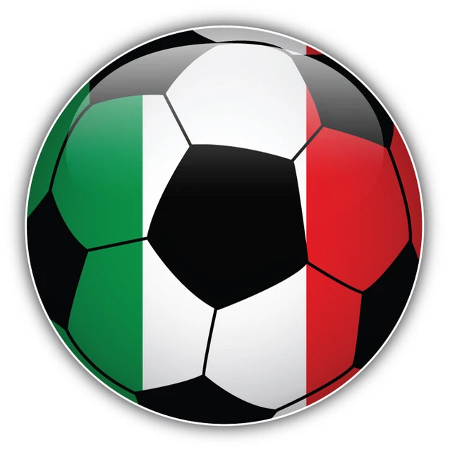 DOPASTICKER Italy Flag Soccer Ball Car Sticker Phone Decal Water Bottle ...