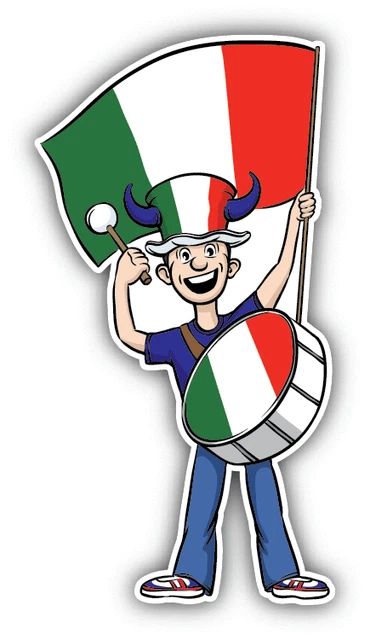 DOPASTICKER Italy Flag Sport Fan Sticker Decal Phone Decal Water Bottle ...