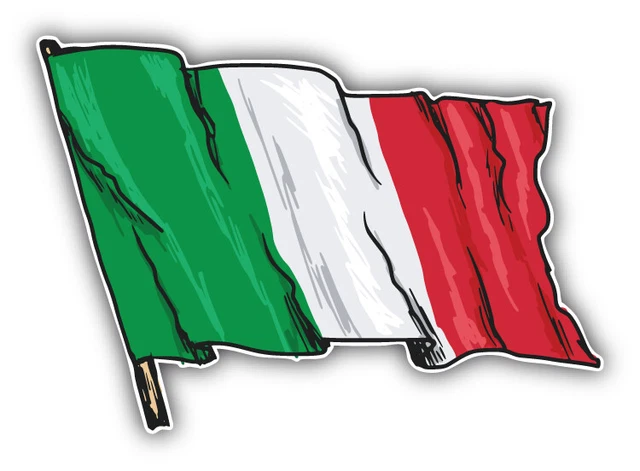 DOPASTICKER Italy Flag Waving Car Sticker Phone Decal Water Bottle ...