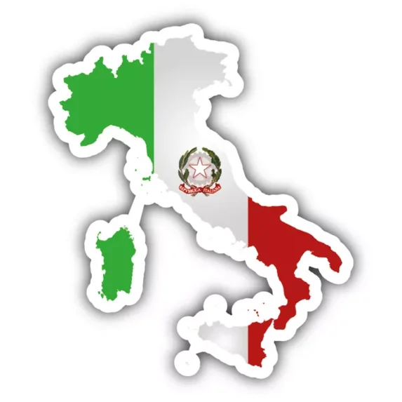 DOPASTICKER Italy Map Flag Coat Of Arms Car Sticker Phone Decal Water ...