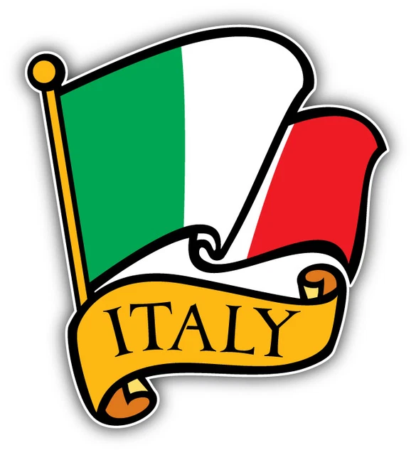 DOPASTICKER Italy Retro Flag Sticker Decal Phone Decal Water Bottle ...