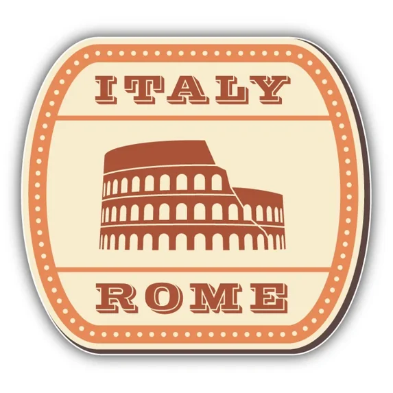 DOPASTICKER Italy Rome Vintage Sticker Decal Phone Decal Water Bottle ...
