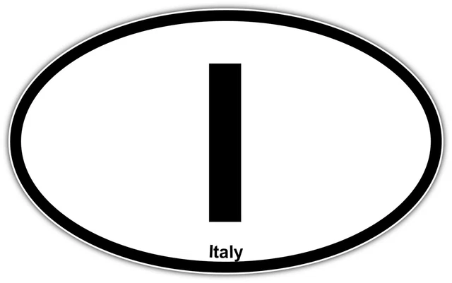 DOPASTICKER Italy Vehicle Country Code Oval Car Window Sticker Decal ...