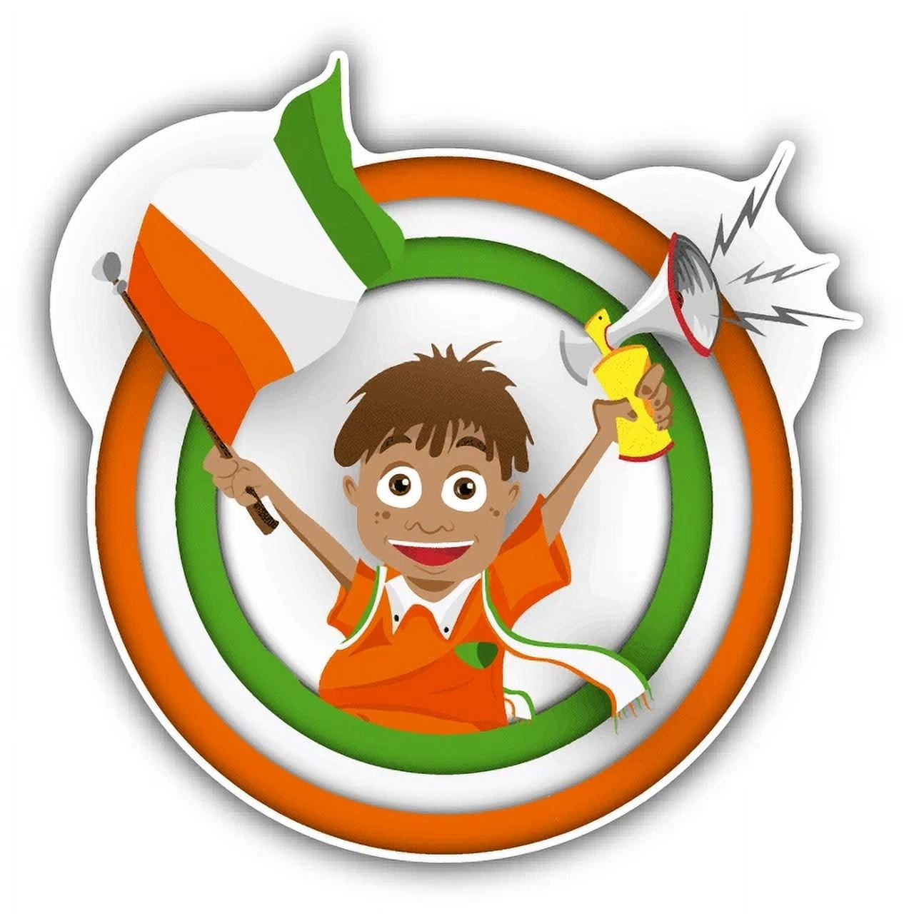 DOPASTICKER Ivory Coast Flag Soccer Fan Cartoon Car Sticker Phone Water Bottle Stickers, Cars ...