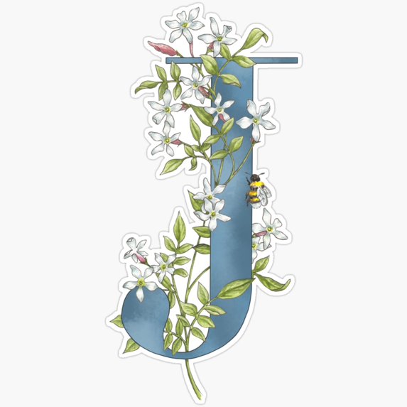 DOPASTICKER J Is For Jasmine Sticker Decorative Laptop, Phone Stickers ...