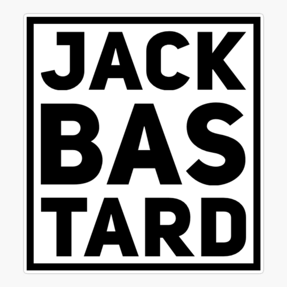 DOPASTICKER Jack Bastard, B+W Sticker, Phone Sticker Car Stickers ...