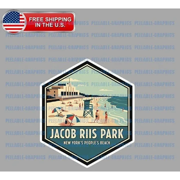 DOPASTICKER Jacob Riis Park Beach York Souvenir Luggage Sticker Phone ...