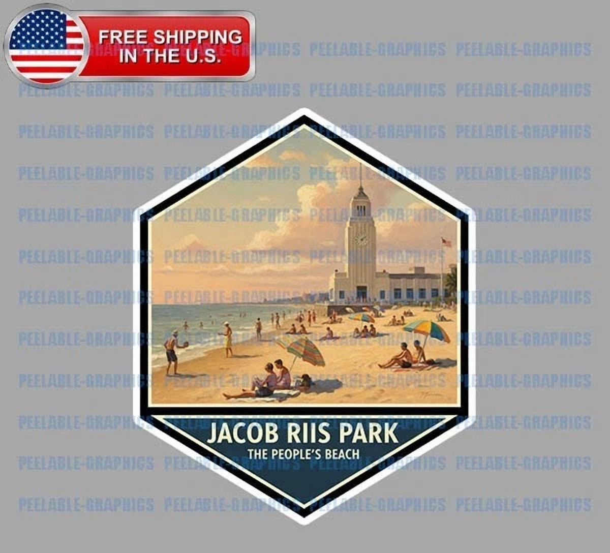 DOPASTICKER Jacob Riis Park Beach York Souvenir Luggage Sticker Phone ...