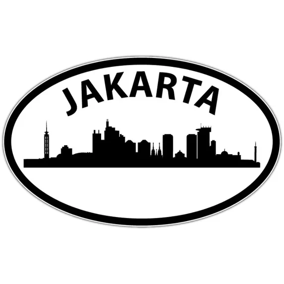 DOPASTICKER Jakarta City Indonesia Oval Car Window Sticker Decal Phone ...