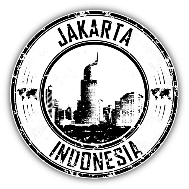DOPASTICKER Jakarta Indonesia Grunge Rubber Travel Car Sticker Phone ...